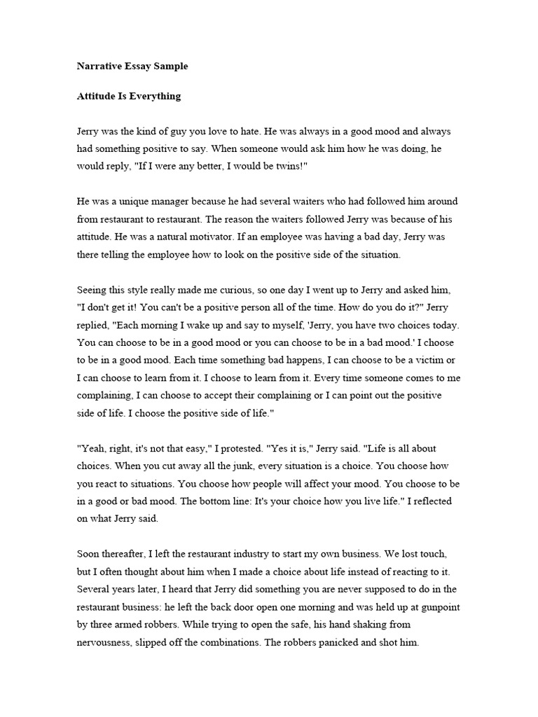 Narrative Essay Sample | PDF
