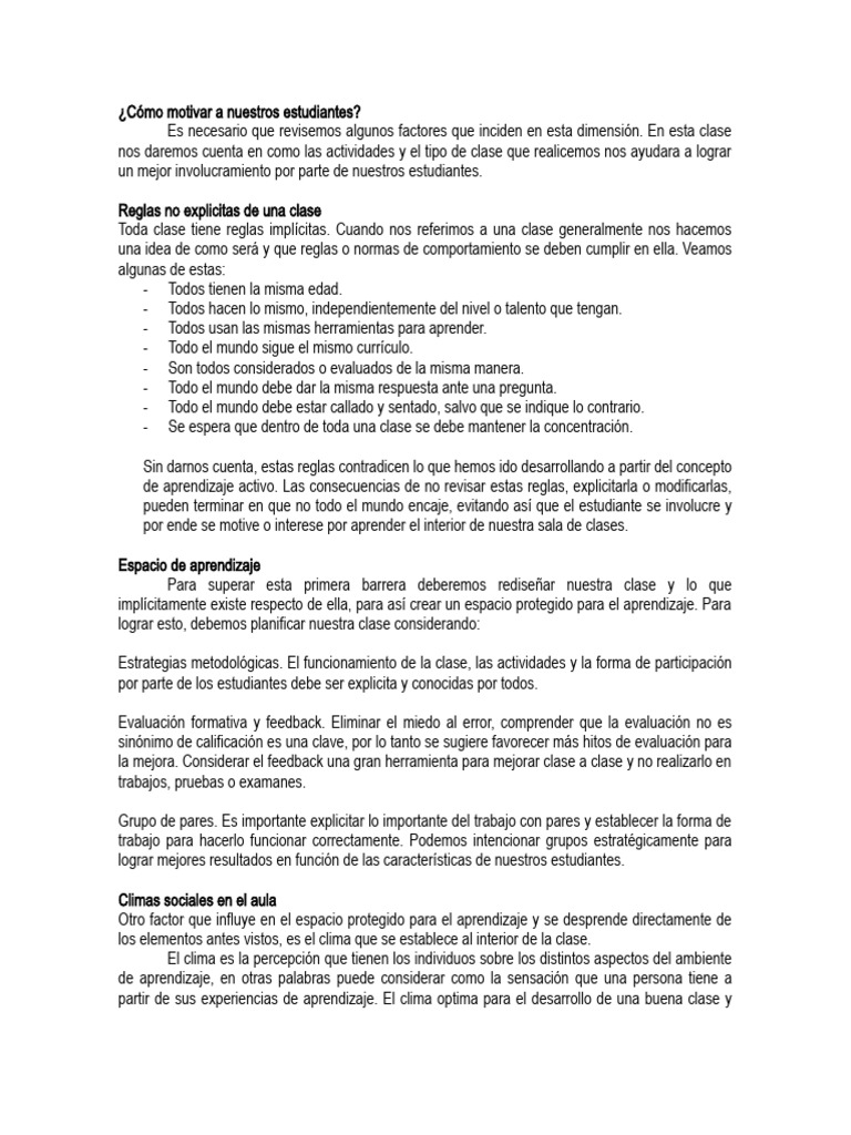 Motivar Estudiantes: Estrategias Efectivas | PDF | Aprendizaje | Evaluación