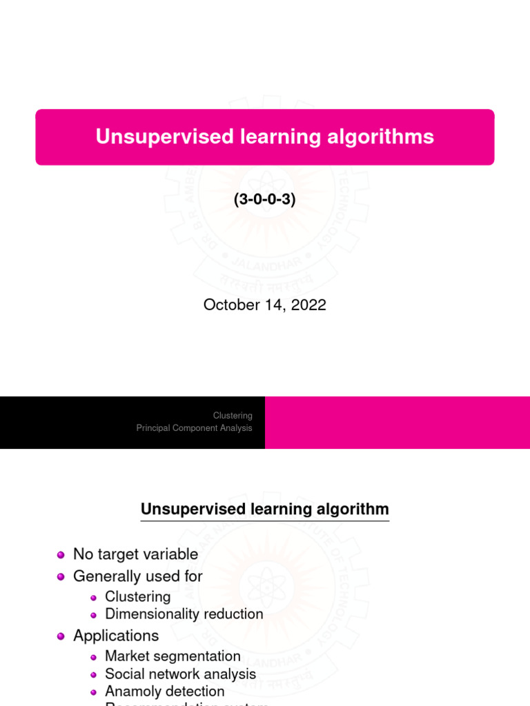 Unsupervised, Clustering | PDF | Cluster Analysis | Machine Learning