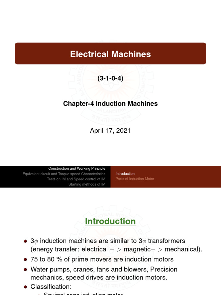 induction machines | PDF | Electric Motor | Electrical Components