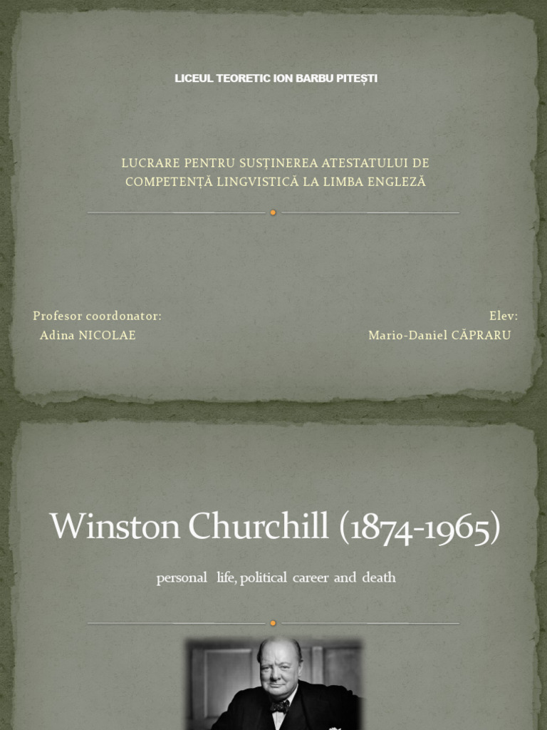 Atestat Lingvistic Capraru Mario | PDF | Winston Churchill | Cold War