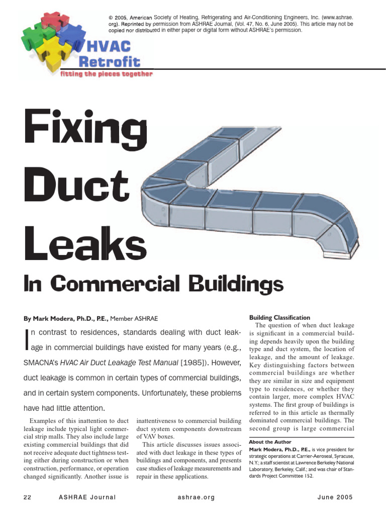 2005 06 HVAC Retrofit - Fixing Duct Leaks in Commercial Buildings ...