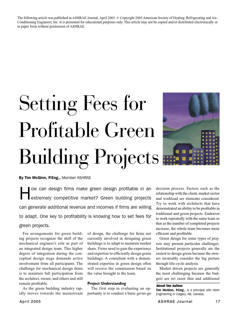 2005 04 Setting Fees For Profitable Green Building Projects - McGinn ... 2005 04 Setting Fees For Profitable Green Building Projects - McGinn ...