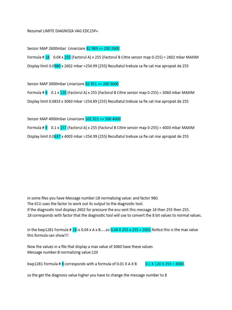 Changing Diagnostic Limits EDC15 | PDF