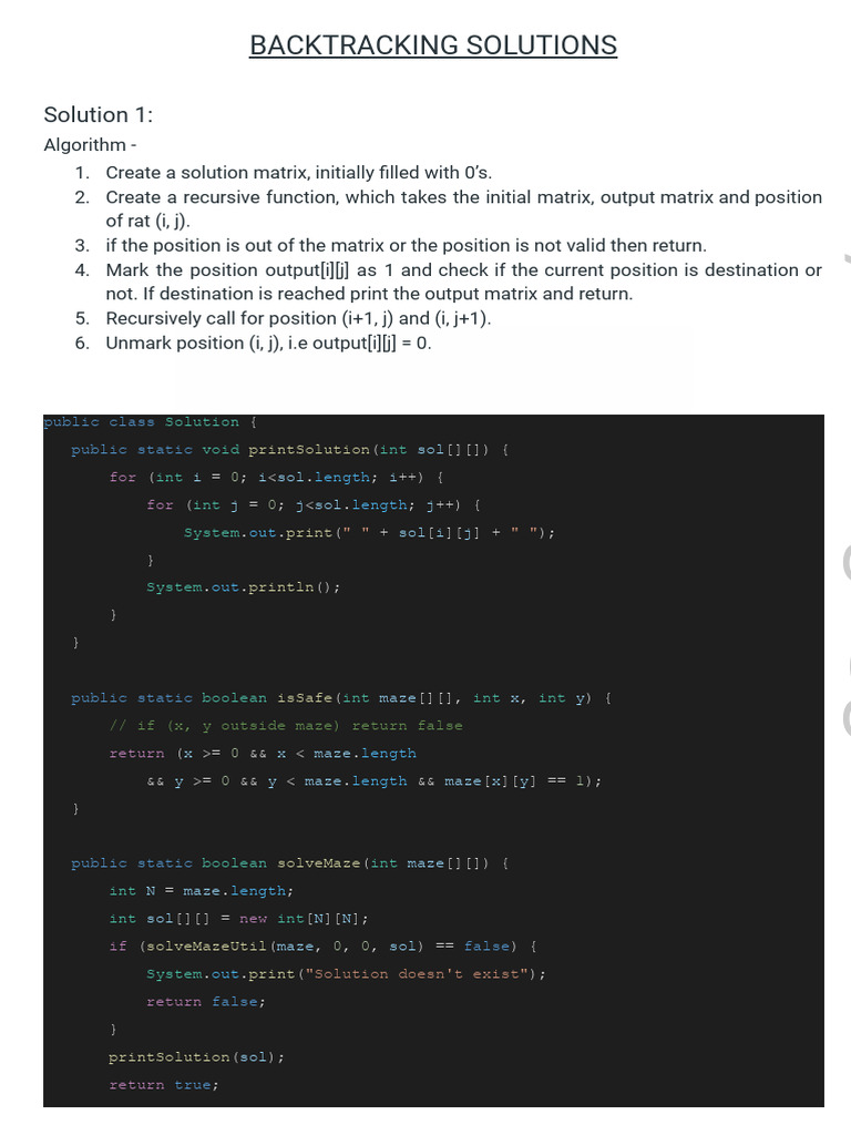 22.18 - BACKTRACKING Solutions | PDF | Algorithms | Computer Programming