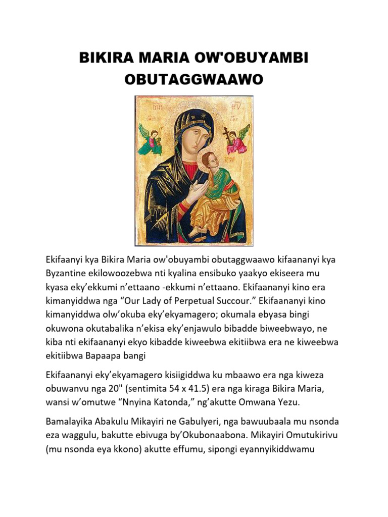 Bikira Maria Ow'Obuyambi Obutaggwaawo | PDF