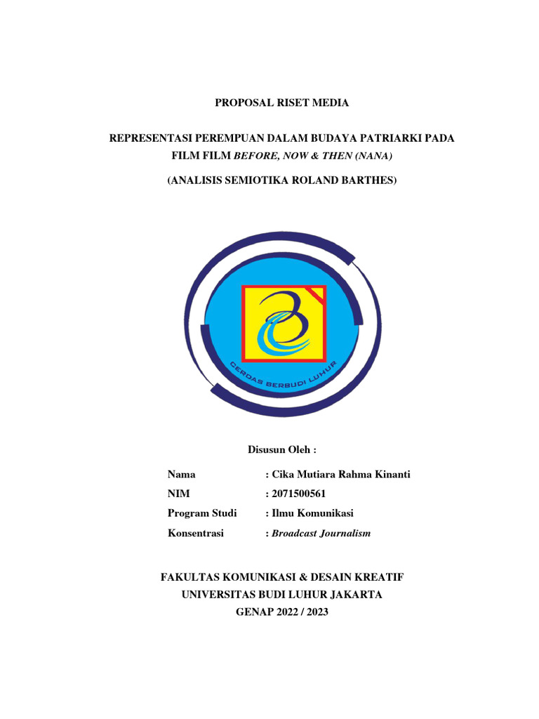 Uas Representasi Perempuan Dalam Budaya Patriarki | PDF