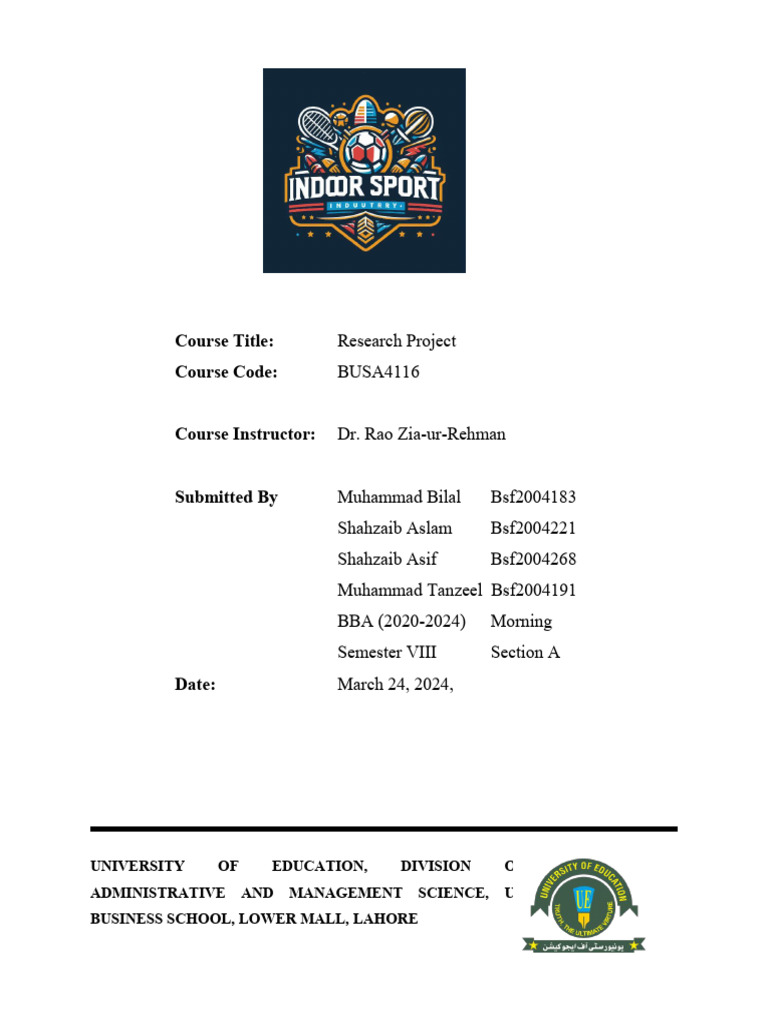 Indoor Sports Resaerch Project | PDF | Pricing | Performance Indicator