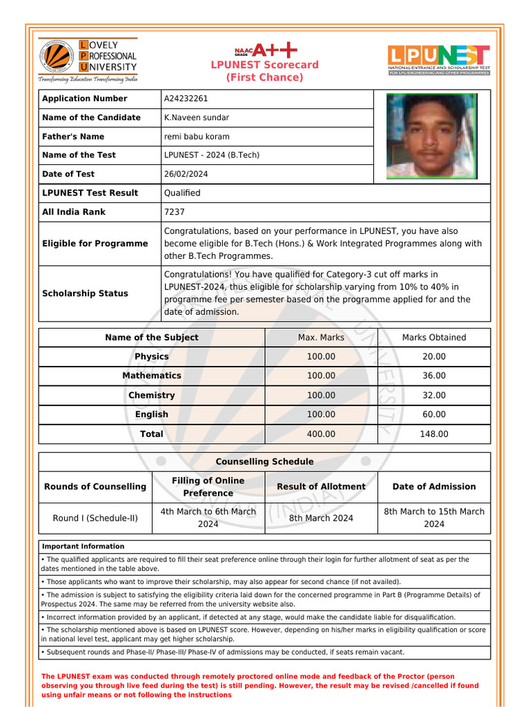 Lpu Result | PDF | University And College Admission | Educational Stages