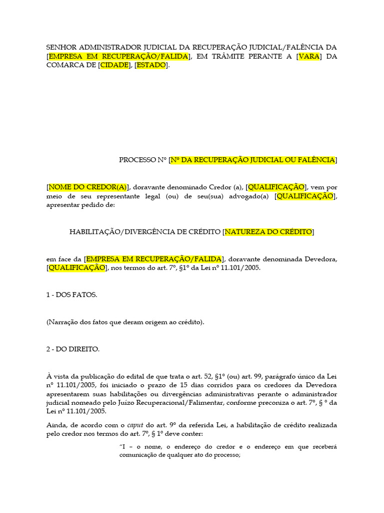 Modelo+de+Habilitação+ou+Divergência+de+Crédito+em+Fase+Administrativa ... Modelo+de+Habilitação+ou+Divergência+de+Crédito+em+Fase+Administrativa ...