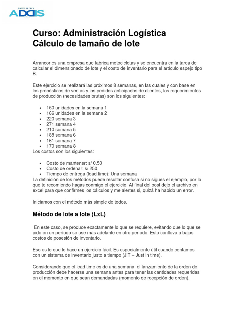 Adm Log 10° | Descargar gratis PDF | Lean Manufacturing | Análisis de ...