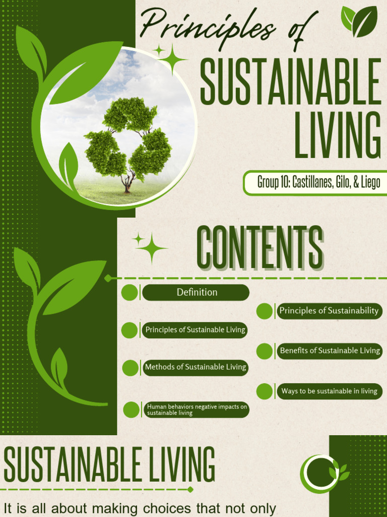 Principles of Sustainable Living Explained | PDF | Cost Of Living ...