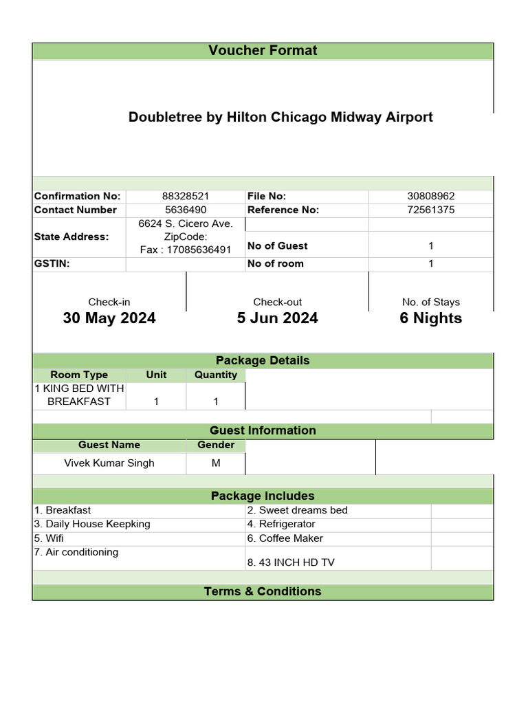 Hotel Voucher Format - 01 | PDF