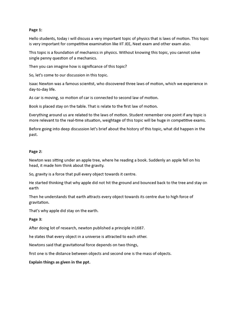 Script Newton Laws | PDF