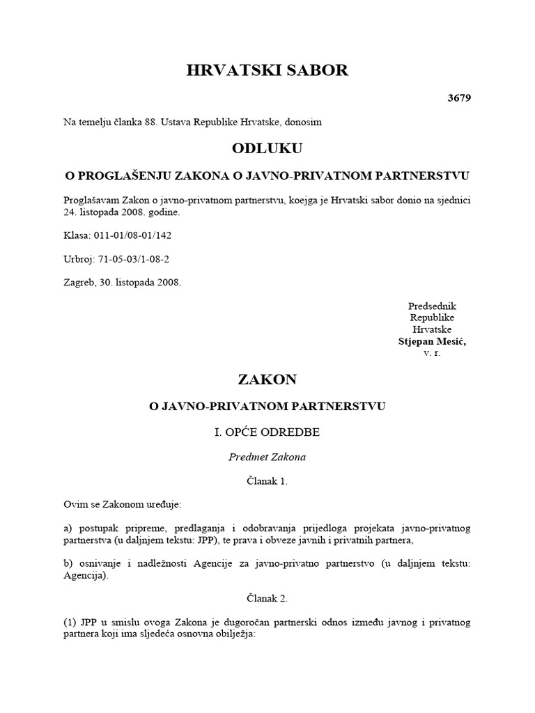 Zakon o JPP | PDF