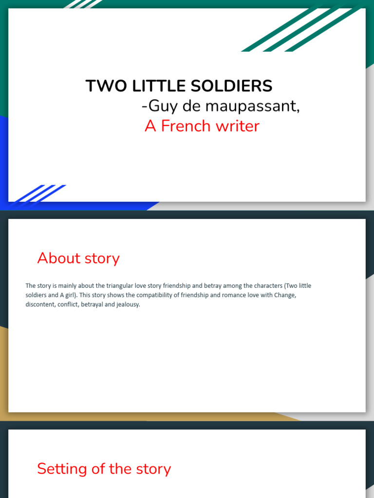 TWO LITTLE SOLDIERS - Guy de Maupassant, A French Writer | PDF | Poetry ...