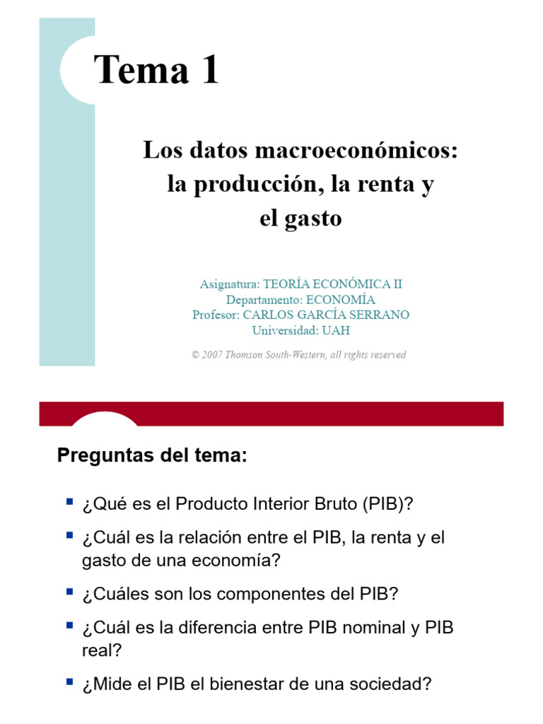 Guía Completa del PIB y sus Componentes | PDF | Producto Interno Bruto ...