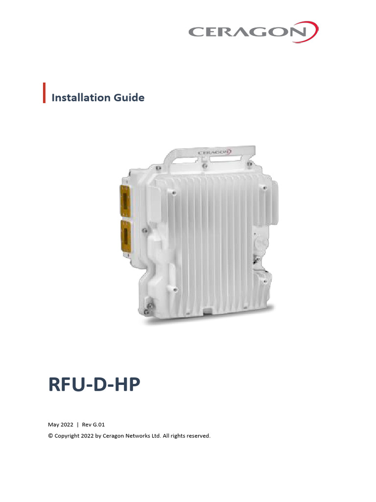 Ceragon RFU-D-HP Installation Guide Rev G.01 | PDF | Electrostatic Discharge | Electronics