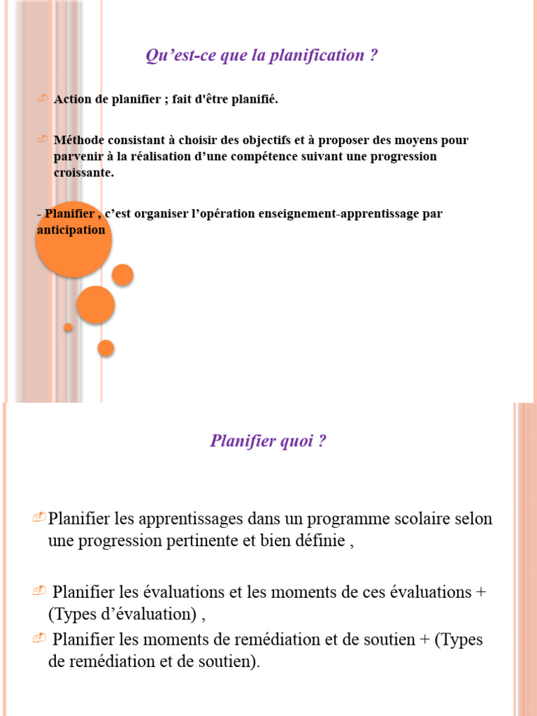 2 - Qu'Est-ce Que La Planification | PDF | Planification | Apprentissage
