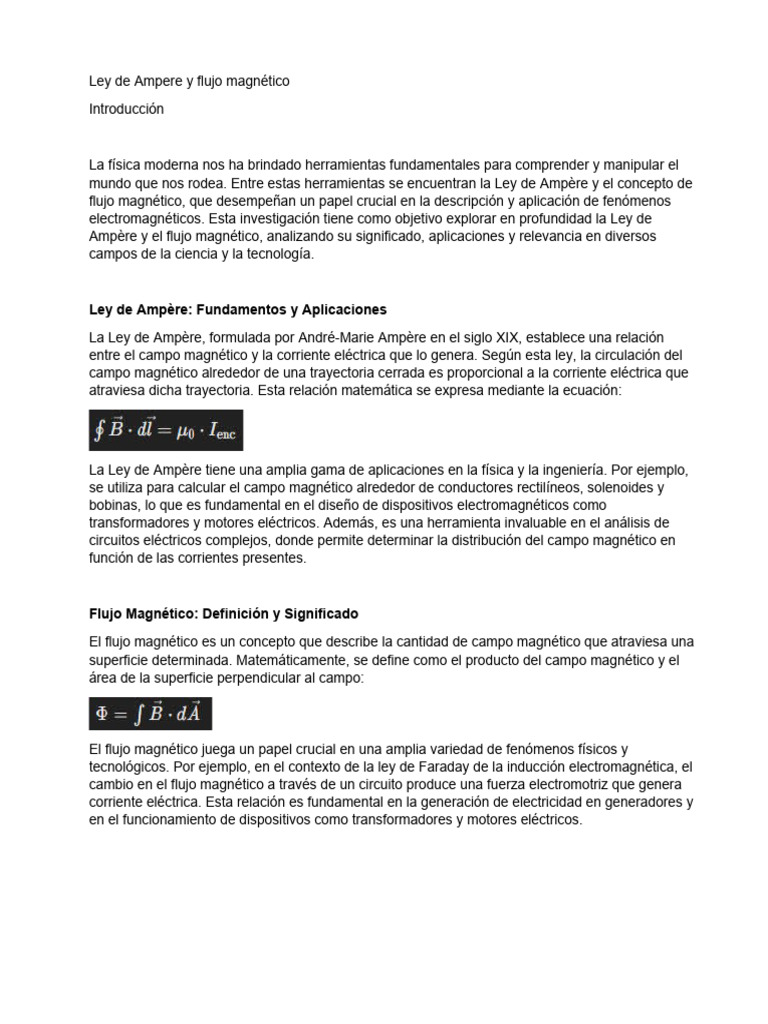 Ley de Ampere y flujo magnético | PDF | Campo magnético | Campo (física)