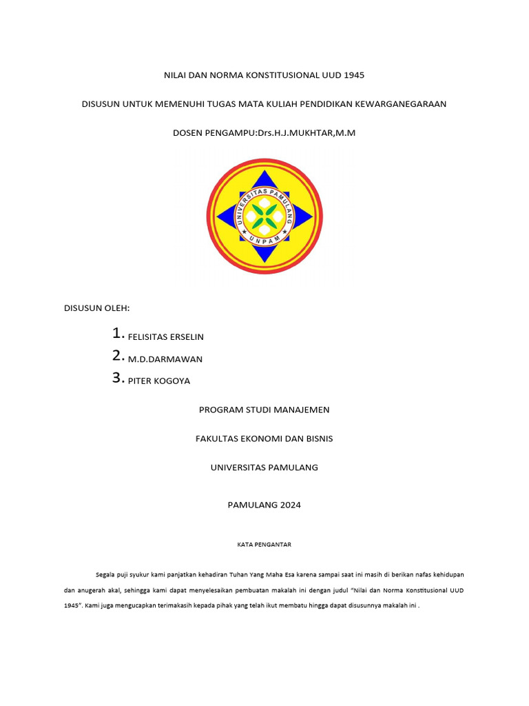 Nilai dan Norma UUD 1945 dalam Kewarganegaraan | PDF | Politik