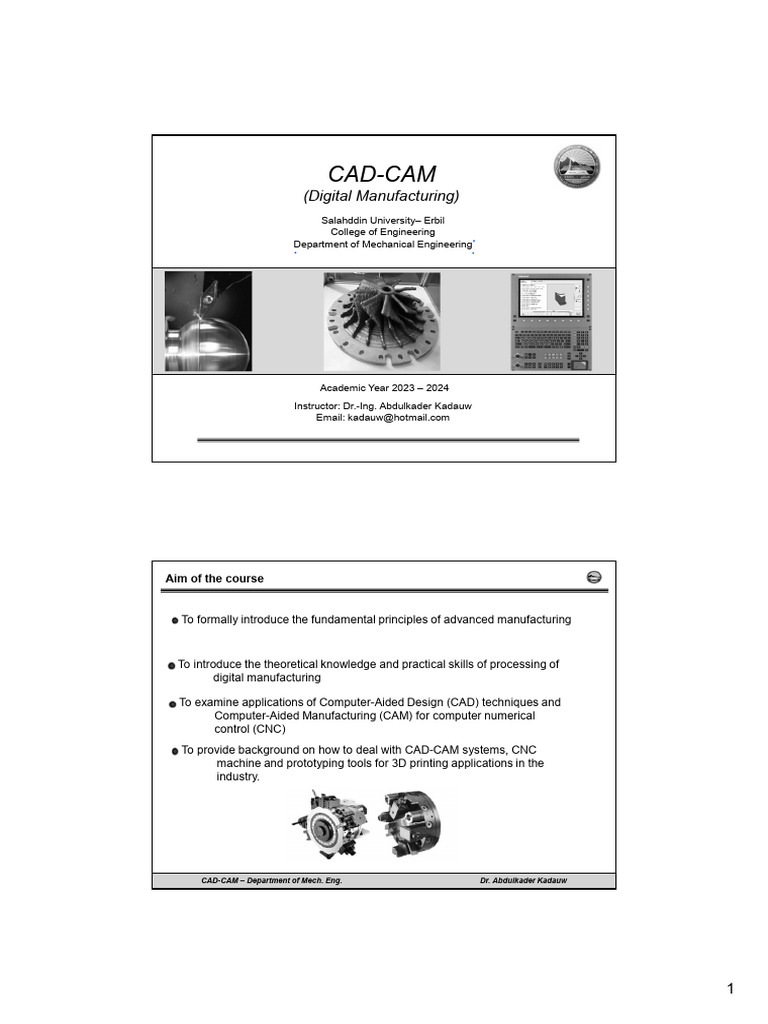 Cad Cam 1 | Download Free PDF | Numerical Control | Computer Aided Design