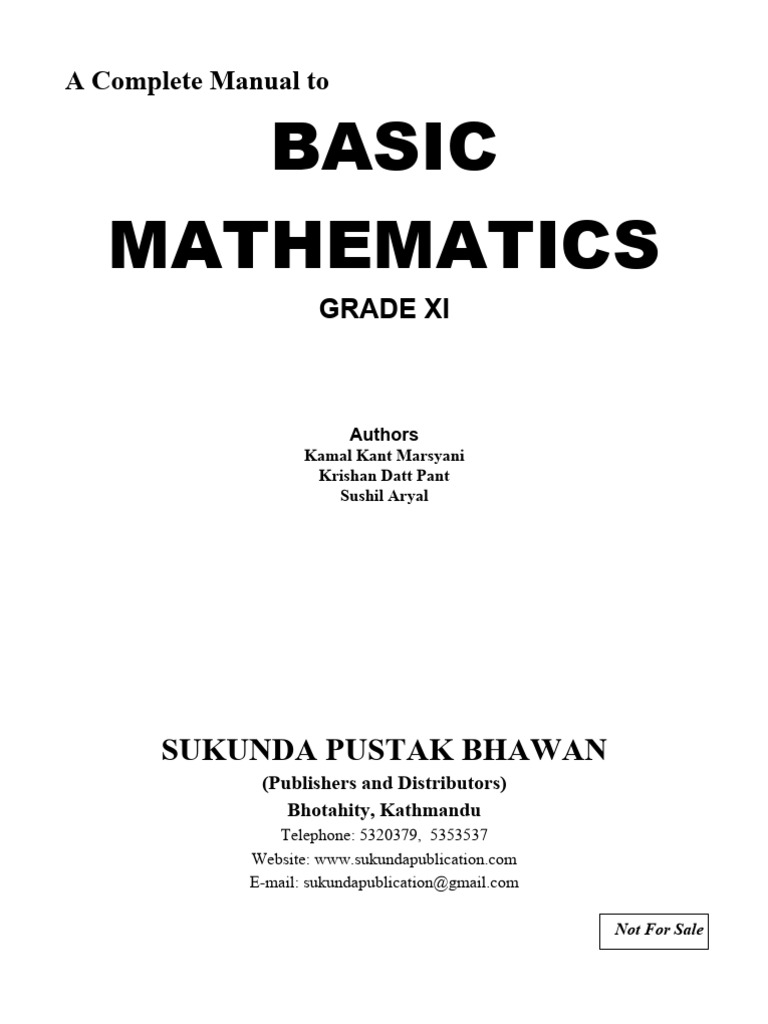 Mannual Book of Basic Mathematics Class XI 1 | Download Free PDF ...