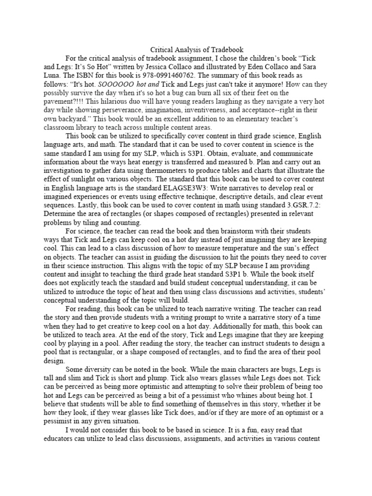 Critical Analysis of Tradebook | Download Free PDF | Books | Learning