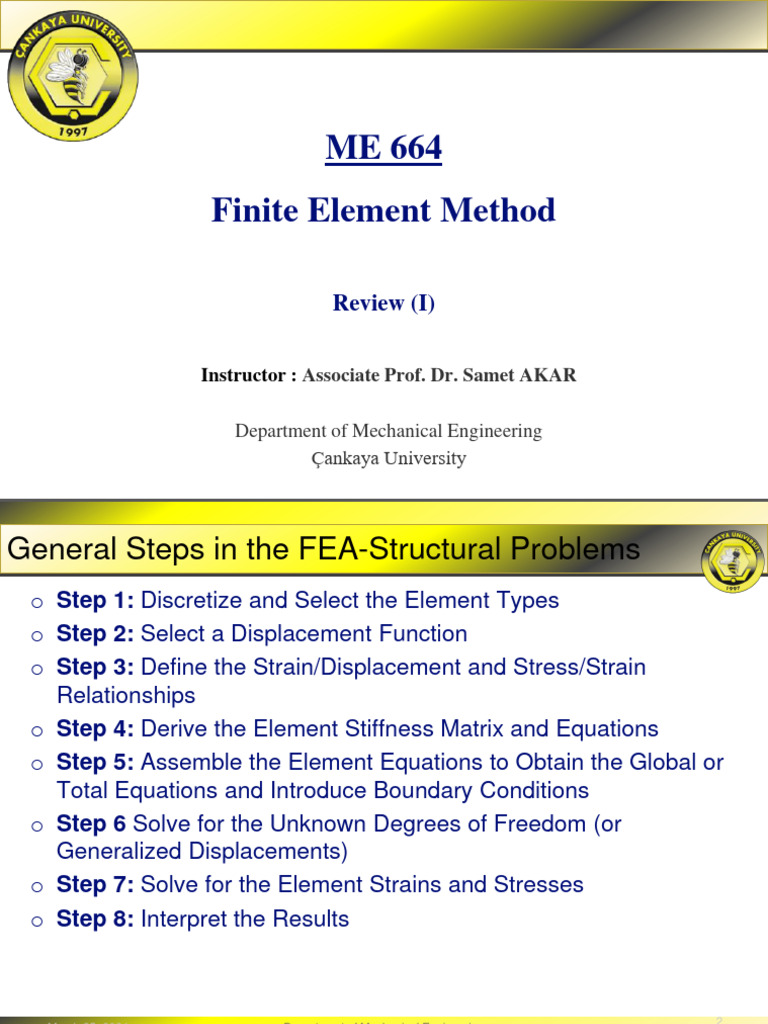 ME664-Review (I) - Direct Stiffness Method | PDF | Matrix (Mathematics) | Function (Mathematics)