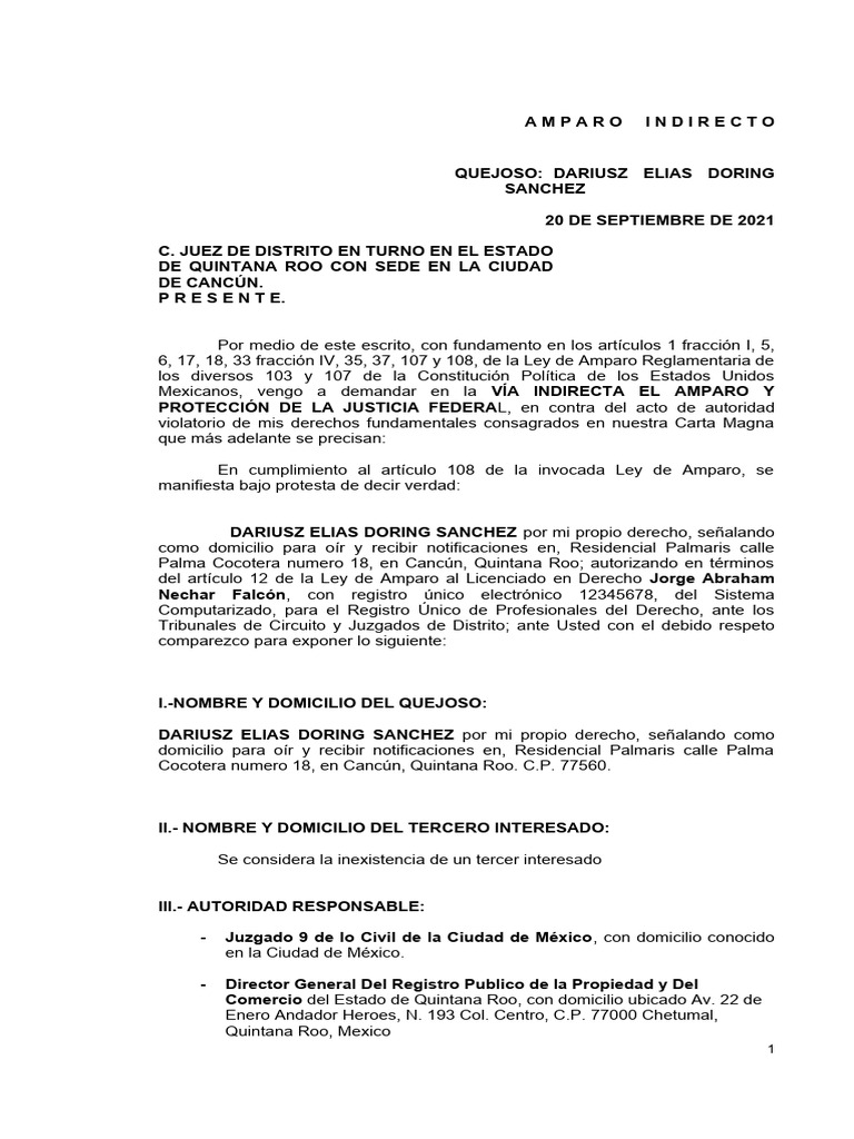 Amparo Indirecto Word | Descargar gratis PDF | Derechos humanos ...