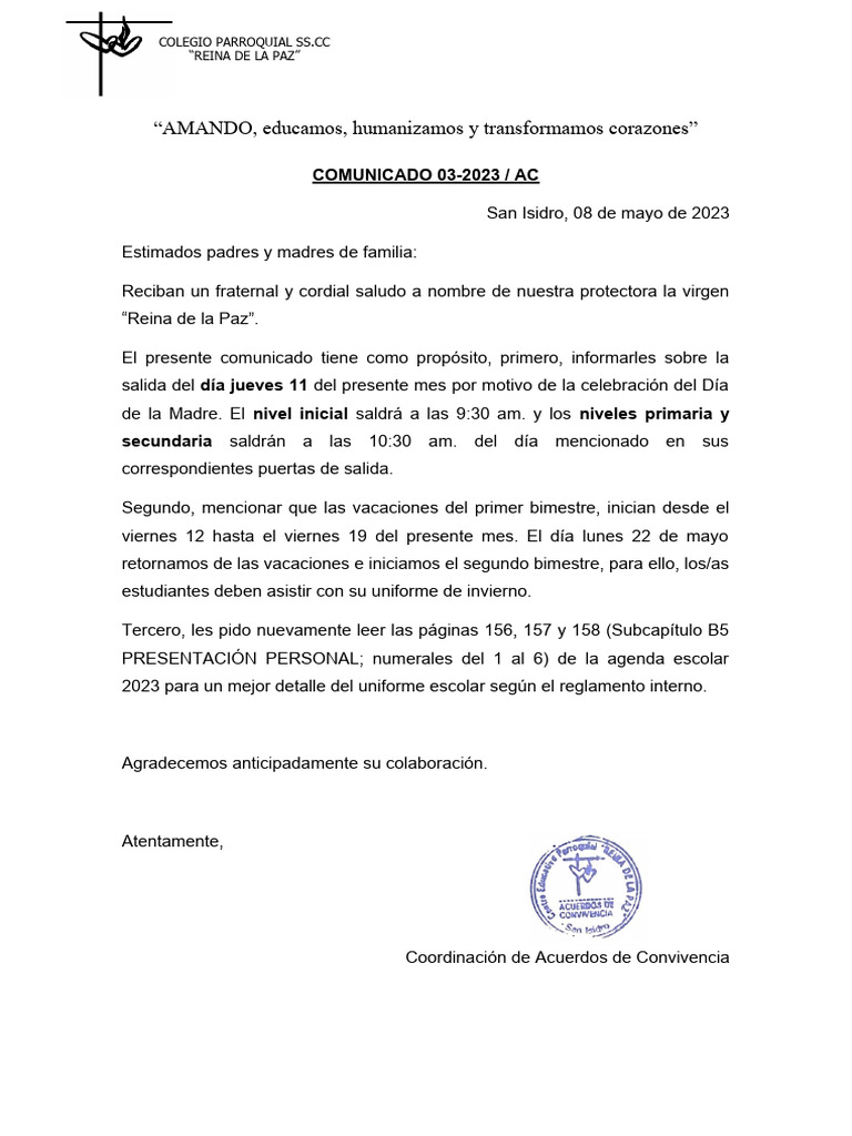 COMUNICADO_03-2023 ACV | PDF