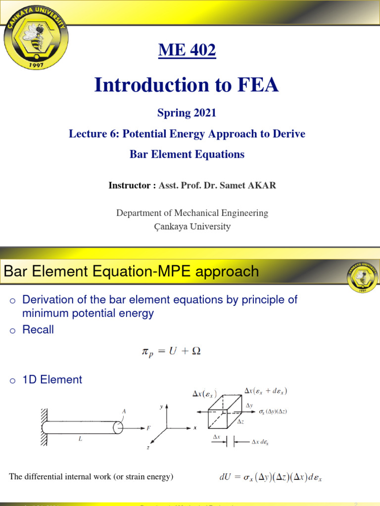 Lecture 6a PE | PDF | Stress (Mechanics) | Finite Element Method