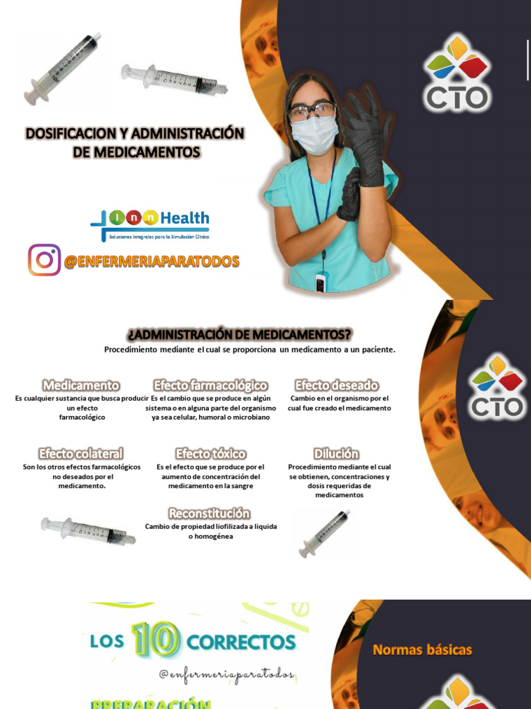 Dosificación y Administración de Medicamentos Enfermería CTO | PDF ...