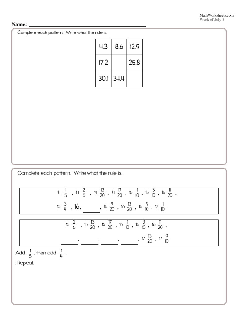 MathWorksheetsGrade6 7 8 | PDF