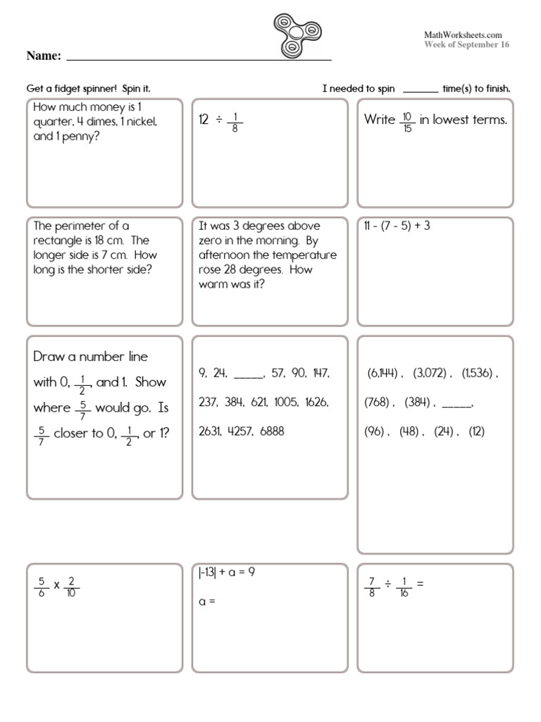 September 16 Math Worksheets Guide | PDF