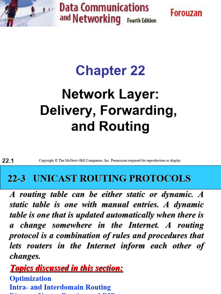 ch22 Network Layer Routing Forwarding and Delivery | PDF | Routing | Data Transmission