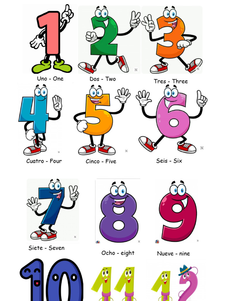 Números del 1 al 50 en inglés | PDF