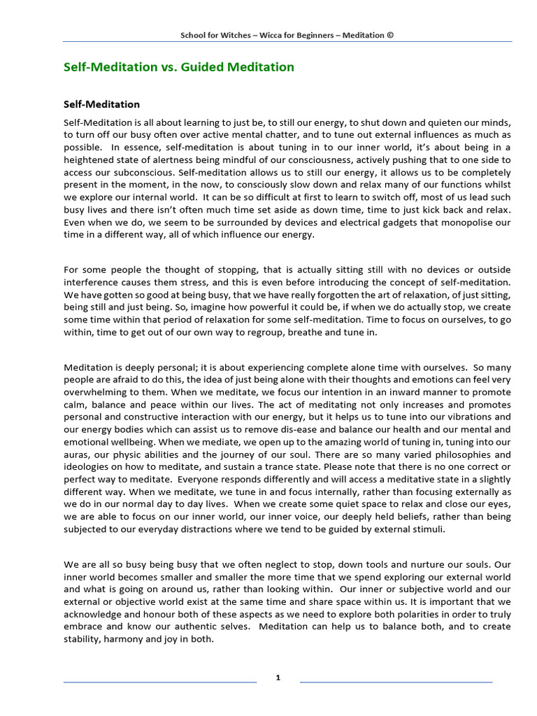 Meditation Pdf Meditation Thought