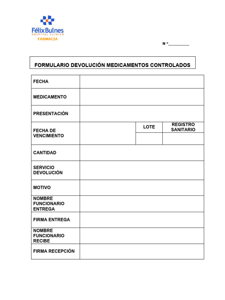Formulario Devolución Controlados | PDF