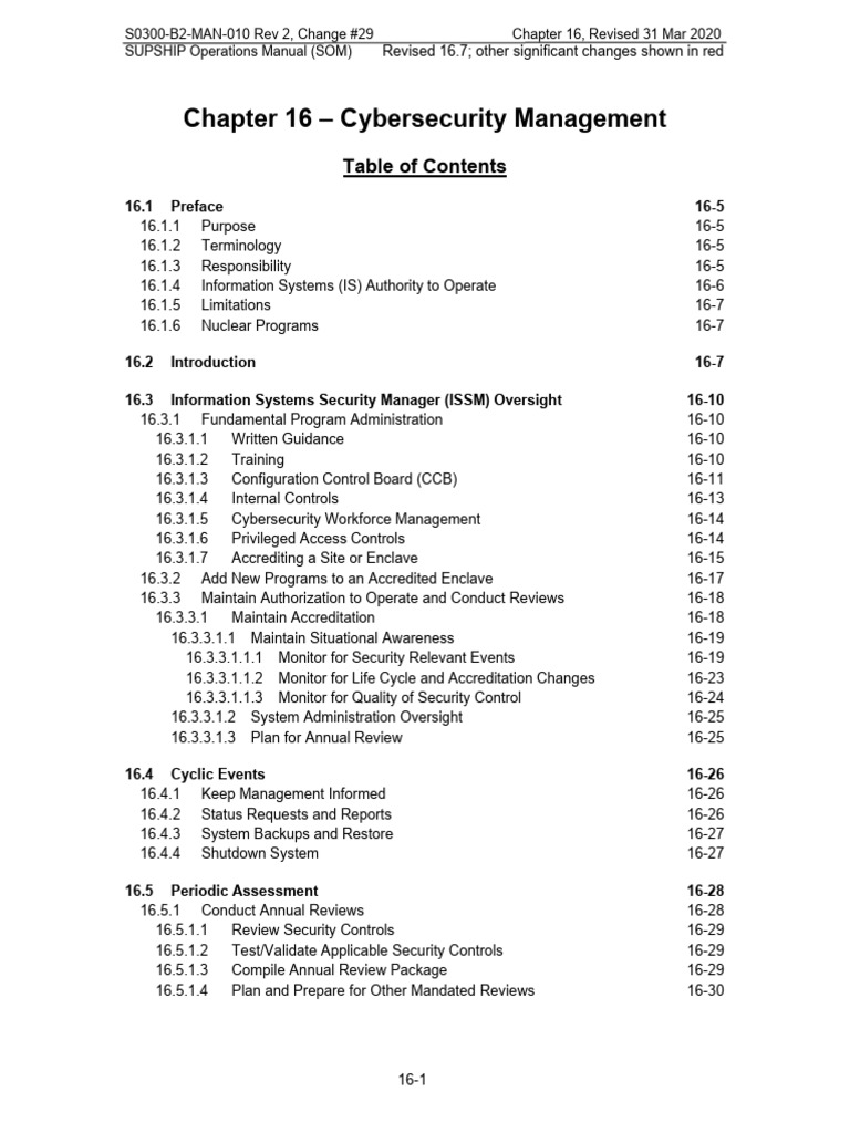 Ch16 CybersecurityManagement 31mar20 | PDF | Computer Security | Security