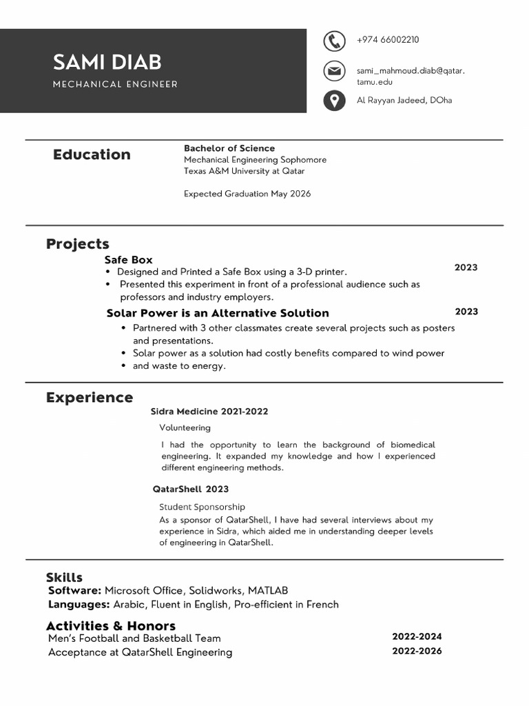 Resume Sami Diab | PDF
