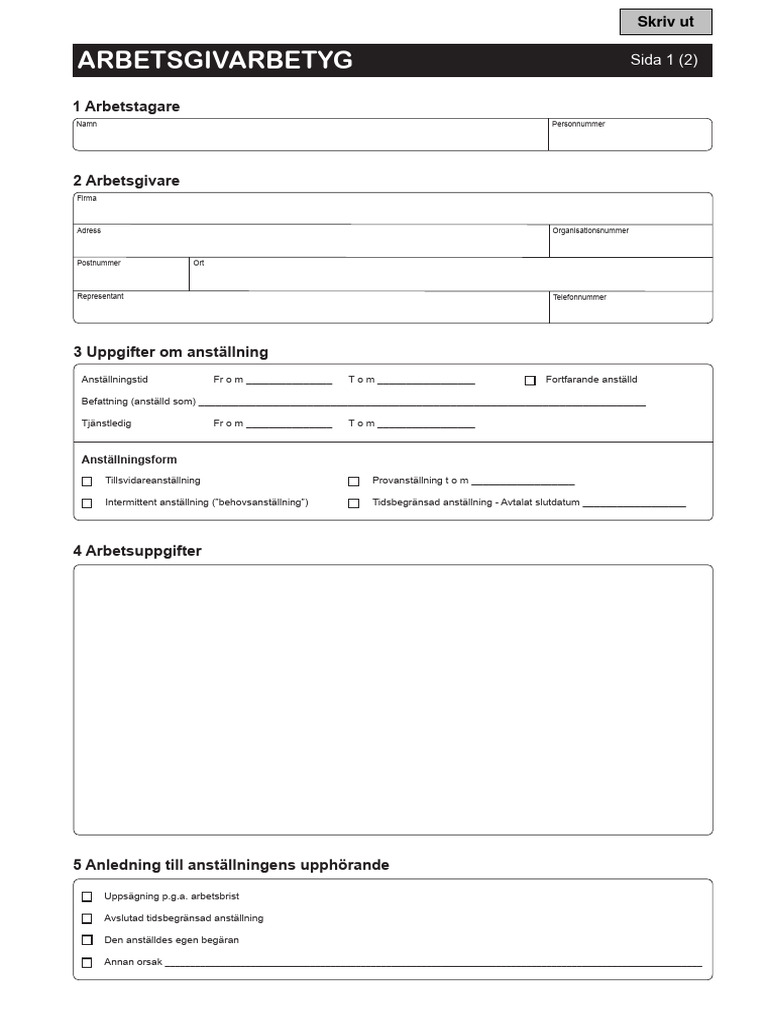 Arbetsgivarbetyg | PDF