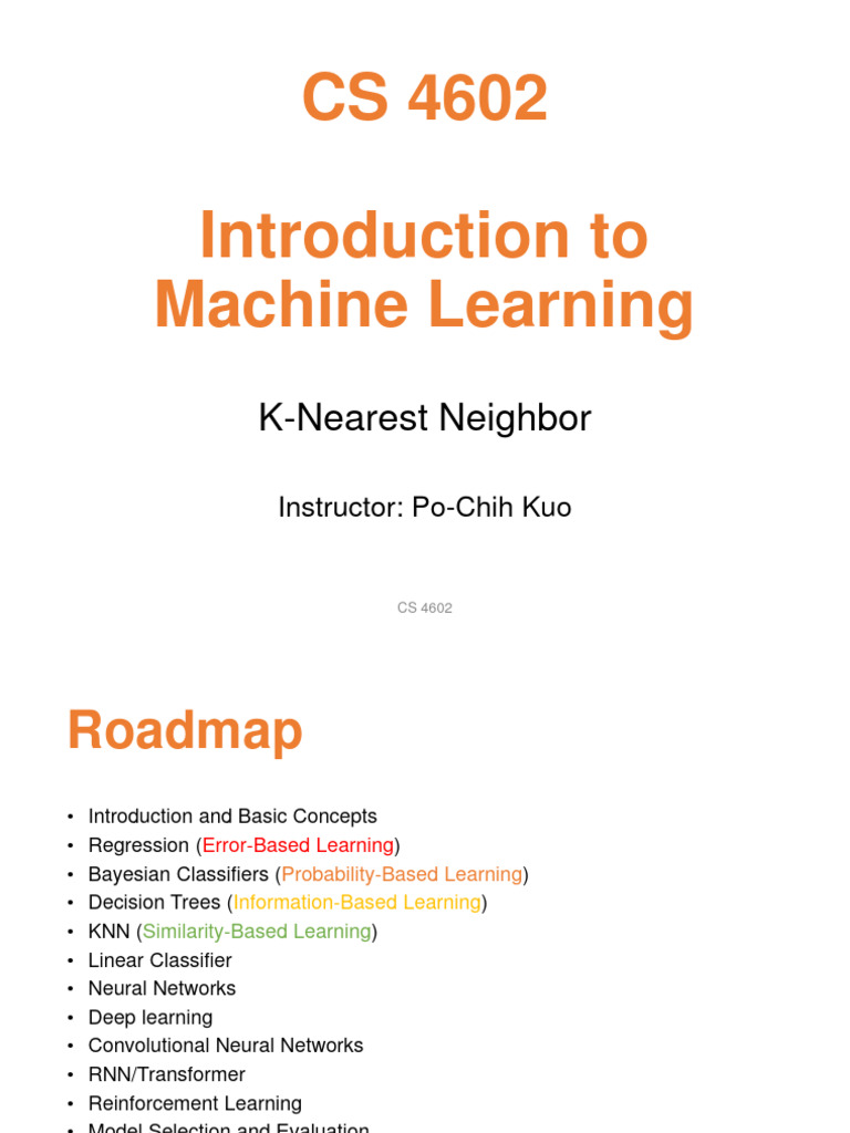 L5 K Nearest Neighbor | PDF | Statistical Classification | Applied Mathematics