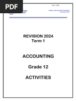Accounting Grade 12 NOTES Budgets | PDF | Depreciation | Budget