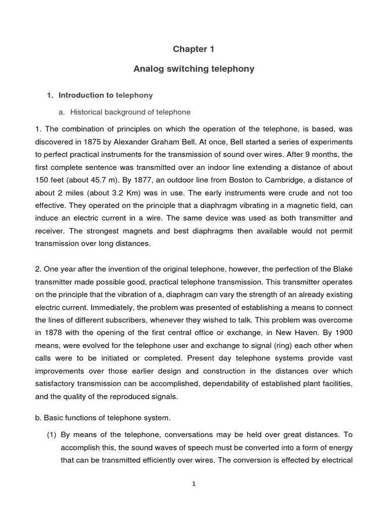 Analog Switching Telephone | PDF | Telephone | Public Switched ...