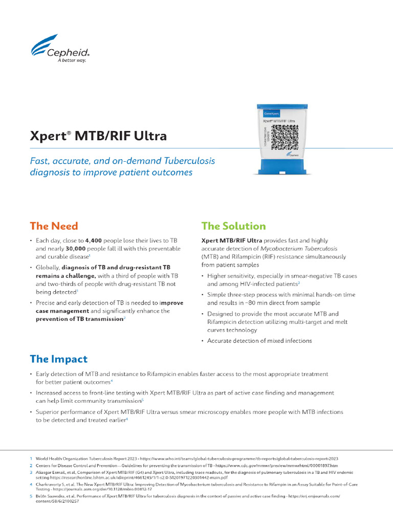 Cepheid-Xpert-MTB-RIF-Ultra-GPM-Reference-Sheet-CE-IVD-3340-English | PDF