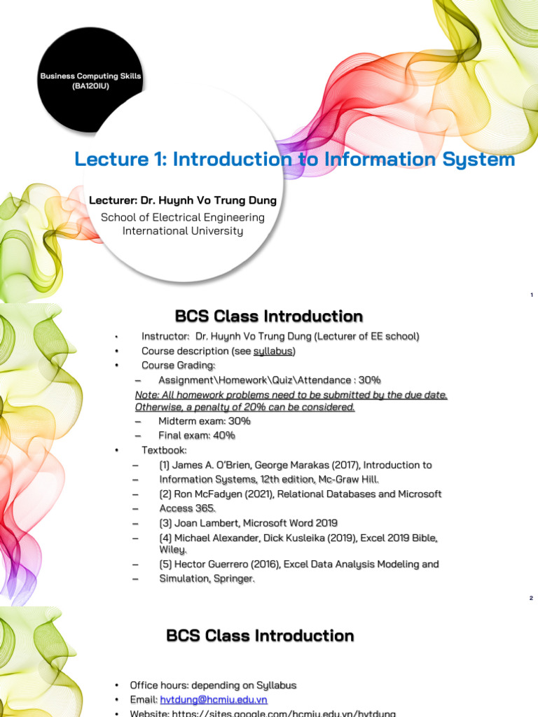 Lec1 - Introduction To Information System | PDF | System | Information System