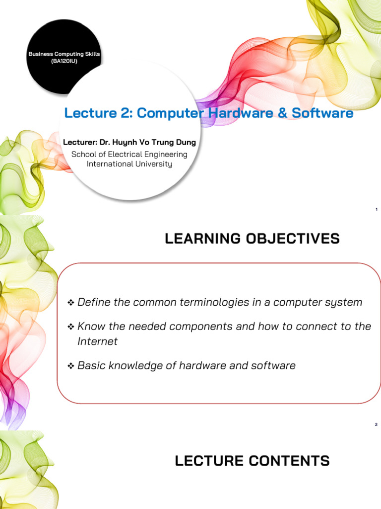 Lec2 - Computer Hardward and Software | PDF | Computer Data Storage | Internet Access