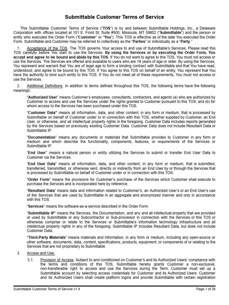 Submittable Customer Terms | PDF | Indemnity | Legal Remedy