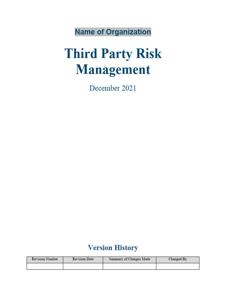 Third Party Risk Management Guidelines | PDF | Computer Security | Security